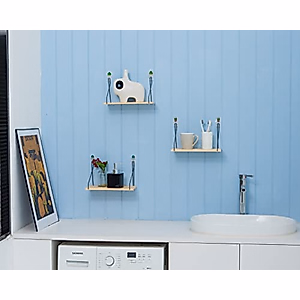 QsQueen Floating Shelves Set of 3 Rustic Solid Wood Floating Shelf Wall Storage Shelves for Living Room, Bedroom, Bathroom, Kitchen