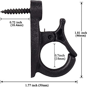 Lewufe Outdoor String Lights Hooks, Screw Hooks for Hanging Christmas Lights, Light Hanger Hooks for Patio Lights, Light Wire and Plants - Black, 20 Pack