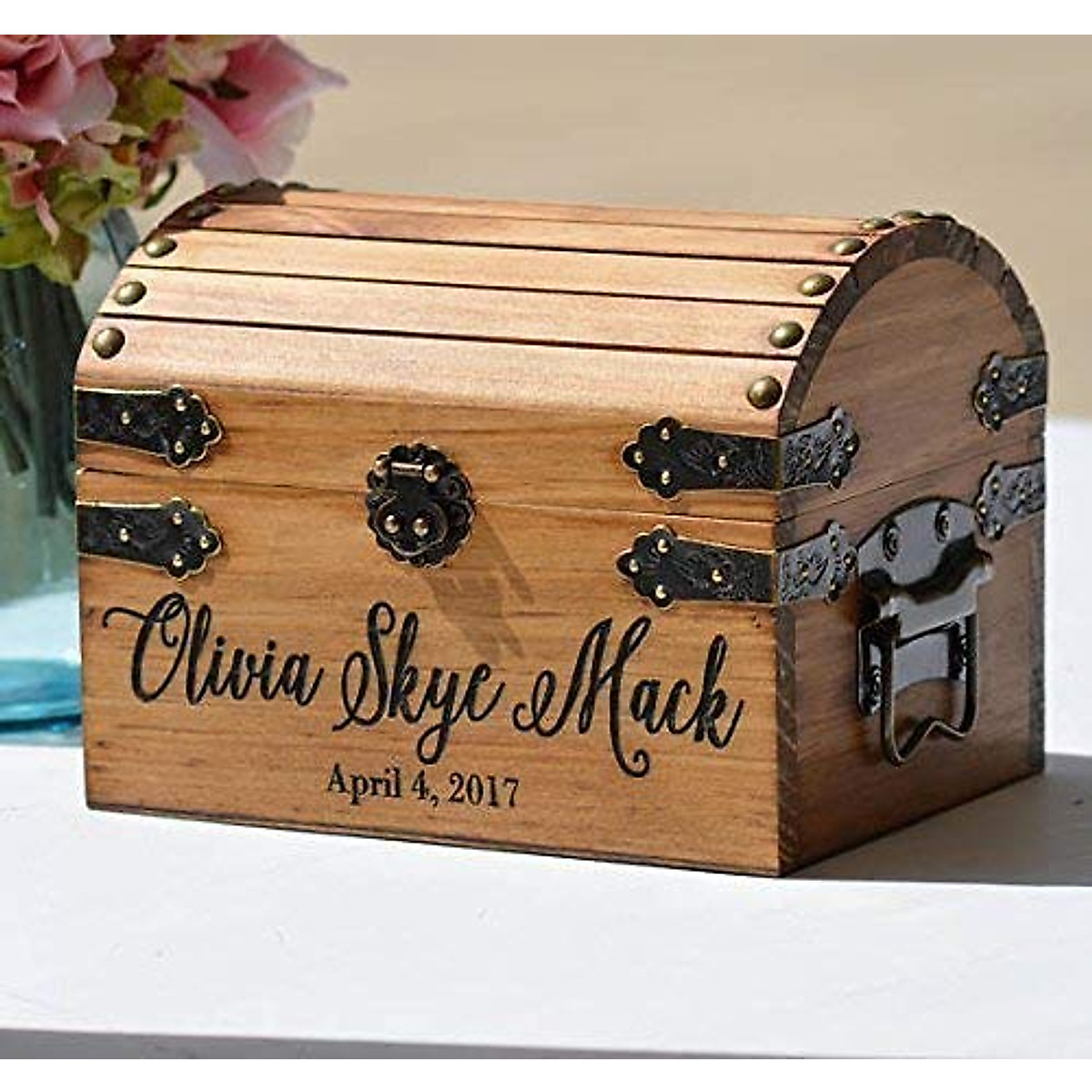 New Baby Gift Box Infant Keepsake Box Small Memory Trunk Boho Shower Gift for Mom Ideas Custom Engraved Treasure Chest for Newborn