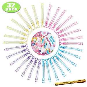 JOYIN 32 Pcs Valentines Day Gift Cards with Mini Bubble Maker Wands for Kids, Valentine Party Favor Toys, Valentine's Day Kids Classroom Exchange Prizes, Bubble Wands with Cards, Photo Prop Decor