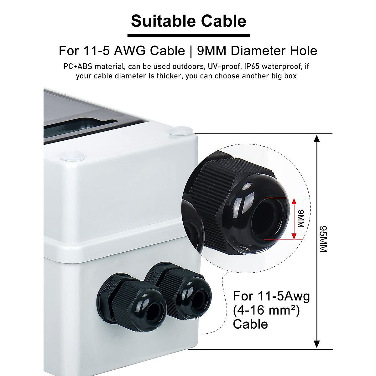 DIHOOL 40 Amp Circuit Breaker Box, Solar Panel Disconnet Switch, DC Miniature Circuit Breaker