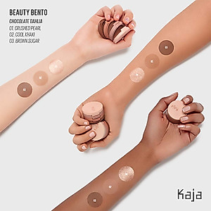 Kaja 3 Colors Eyeshadow - Beauty Bento 08 Chocolate Dahlia | Mosaic Chrome, Shimmer, Matte finish, Cruelty free, K-Beauty Mini Palettes, Easy Finger Application, 0.03 Oz