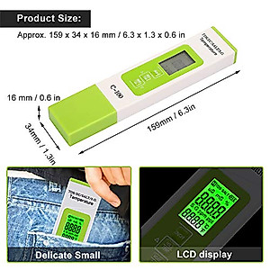 Water TDS Meter，5 in 1 TDS, EC, Salinity,Temperature Meter, Specific Gravity of Sea Water Accurate & Reliable ppm Meter,Digital Water Tester for Drinking Water, Aquariums, Swimming Pool, Hydroponic S