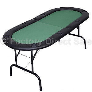 Mascarello Foldable 8 Player Poker Table Casino Texas Holdem Folding Poker Play Table