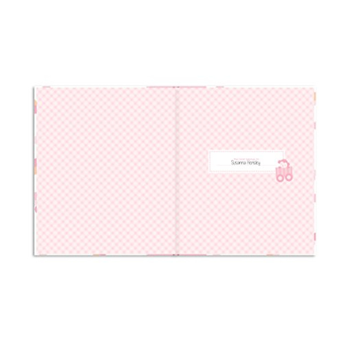 Lil Peach First 5 Years Baby Memory Book, Baby Girl Keepsake Book, Milestone and Photo Journal, Pink & Peach Confetti Polka Dots