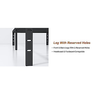 YUSENHEEI Twin Size Bed Frame 16 Inches High Metal Platform Bedframe with Slat Strips Easy Assembly Heavy Duty Strong No Need Box Spring Noise Free Non-Slip Large Storage Space Underbed