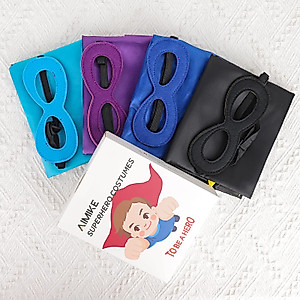 AIMIKE Superhero Capes and Masks, DIY Dress Up Capes and Masks Set, 4 Packs with Stickers