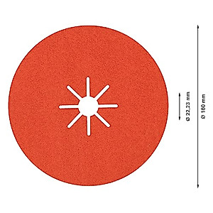 Bosch Professional 2608621829 25-Piece Prisma Ceramic Fibre Sanding Disc R782 (Metal and Stainless Steel, Ø 180 mm, grit G60, Accessories for Angle Grinders)