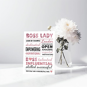 Funny Boss Day Card for Boss Women, Boss Lady Boss's Day Card Gift, Bosses Day Card For Her, Cute Thanks Card For Famale Boss Manager Leader, Appreciation Card for Woman Boss, Gift For Boss Lady