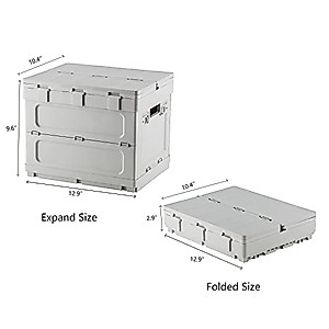 Collapsible portable Storage Bins ,Multifunction Folding Plastic table Storage Box Container for camping ,Home ,Office,Outdoor,Indoor,Dormitory (16.5L)