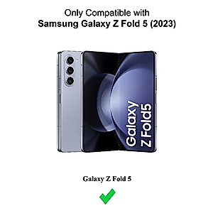 Cresee Case for Samsung Galaxy Z Fold 5 (2023) with Cover Screen Protector, PU Leather & Hard PC Bumper Phone Case for Galaxy Z Fold5 - Brown