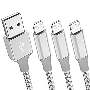 Apple MFi Certified iPhone Charger Fast Charging 3 Pack 10 FT Lightning Cable Nylon Braided Long iPhone Charger Cord Compatible with iPhone 13/12/11 Pro/MAX/XR/XS/X/8/7/Plus/6S/6/SE/5S/iPad and More