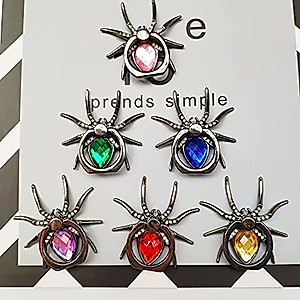 Bzybel Rock-roll Punk Spider Pattern Cell Phone Ring Holder Electronics Ring Holder Stand Finger Ring Kickstand Compatible Various Mobile Phones or Phone case Electronic Accessories (Green)