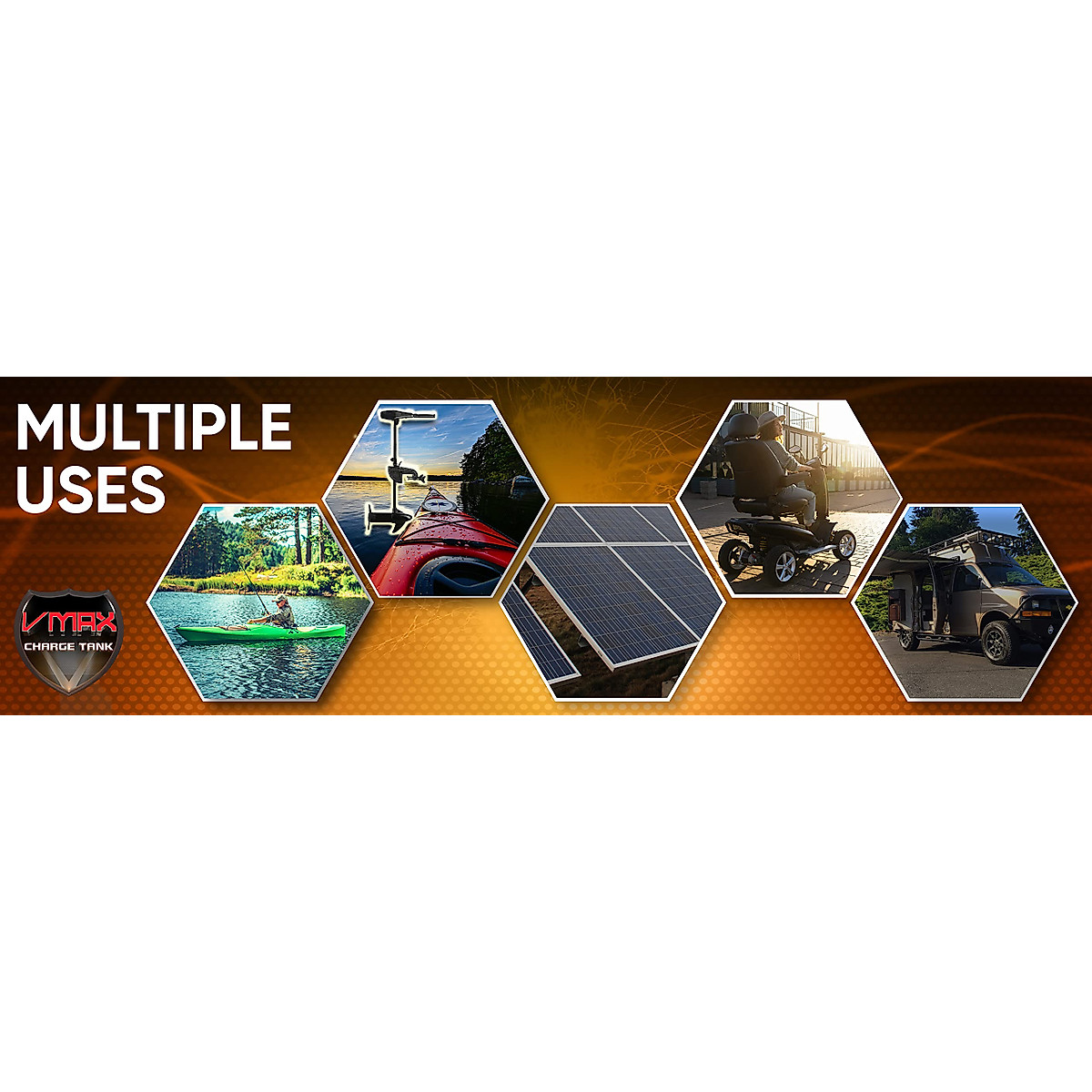 QTY 2: VMAX V35-857 Group U1 12 Volt 35AH AGM Deep Cycle Sealed Maintenance Free Battery Deep Cycle High Performance AGM Batteries (12V 35AH, GROUP U1, Two Pack)