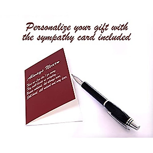 Memorial Wind Chimes Gift Set for Loss of a Loved one Silver 35" Long deep Tones Chimes Always Near Poem Remembrance/Memorial Chimes Gift Set, Sympathy Card and Gift Box Included