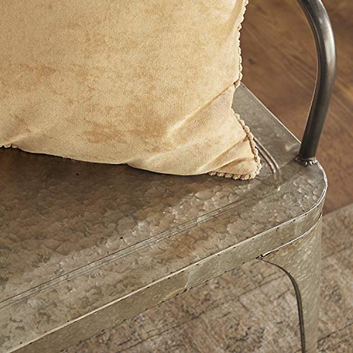 Deco 79 Farmhouse Metal Solid Outdoor Bench, 47" x 26" x 40", Silver