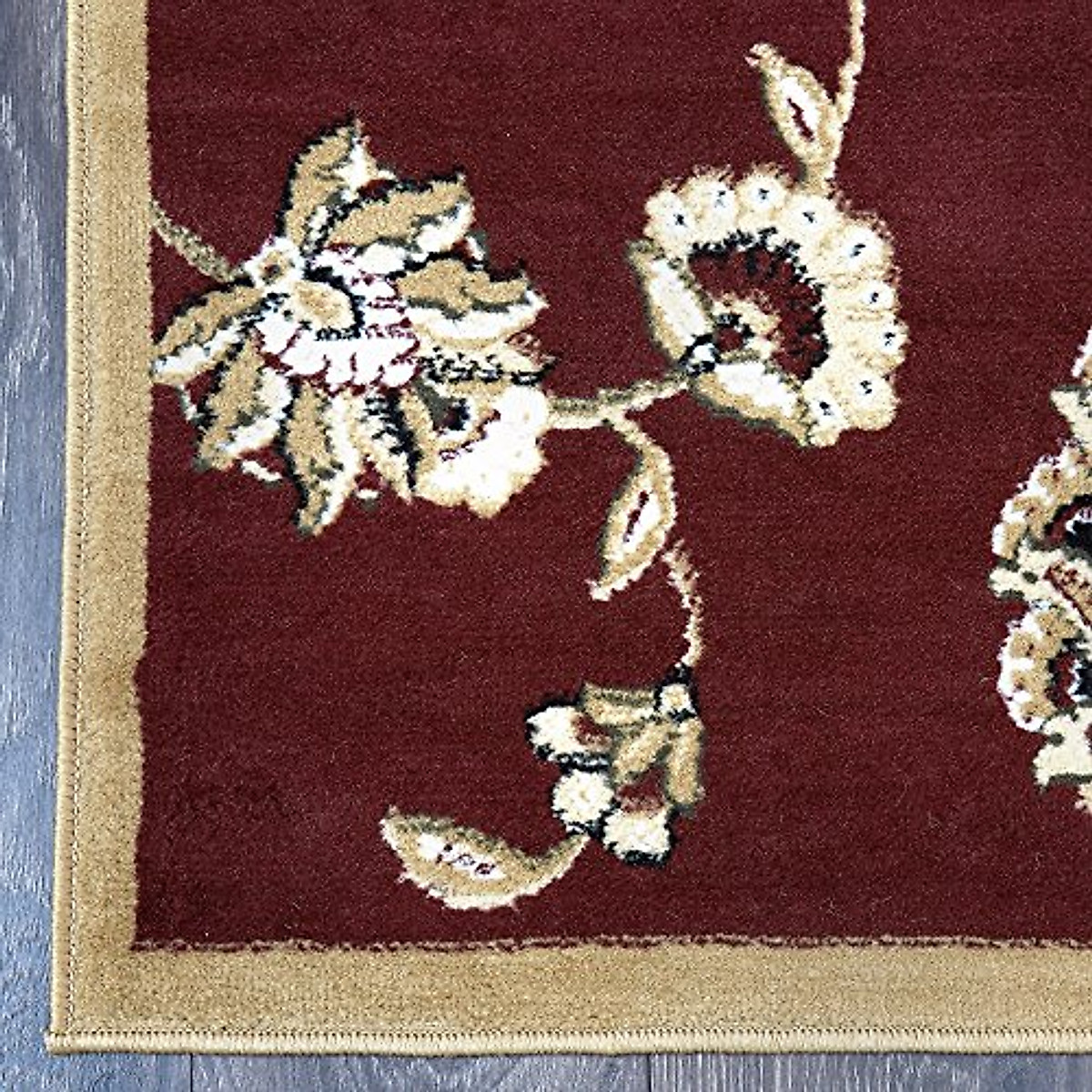 Home Dynamix Optimum Malin Area Rug 5'2" x7'2", Traditional Oriental Floral, Red/Beige