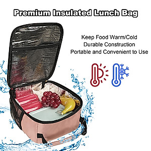 Femuar Lunch Box for Men Women Adults, Small Lunchbox for Work Picnic - Reusable Lunch bag Portable Lunch tote, Light Pink
