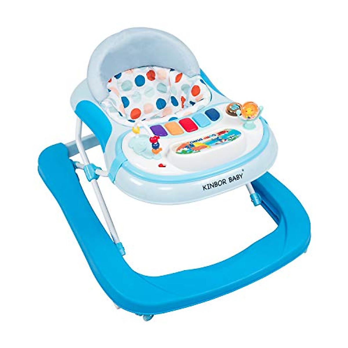 KINBOR BABY Walkers Foldable Activity Walker - 2-in-1 Baby Sit-to–Stand or Push-Behind Step Seated with Fun Toys and Activity Tray for Boys