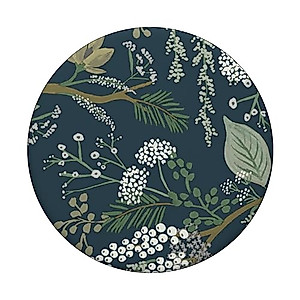 Green Floral Botanical Leaves Fern Foliage White Berry PopSockets Standard PopGrip