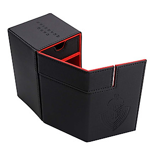 Card Guardian - Premium 100 Card Deck Box with Dice Compartment for Trading Card Games TCG (Black) Compatible with Magic the gathering (MTG), Commander Deck, Yugioh Deck Box, Sports Cards Binder