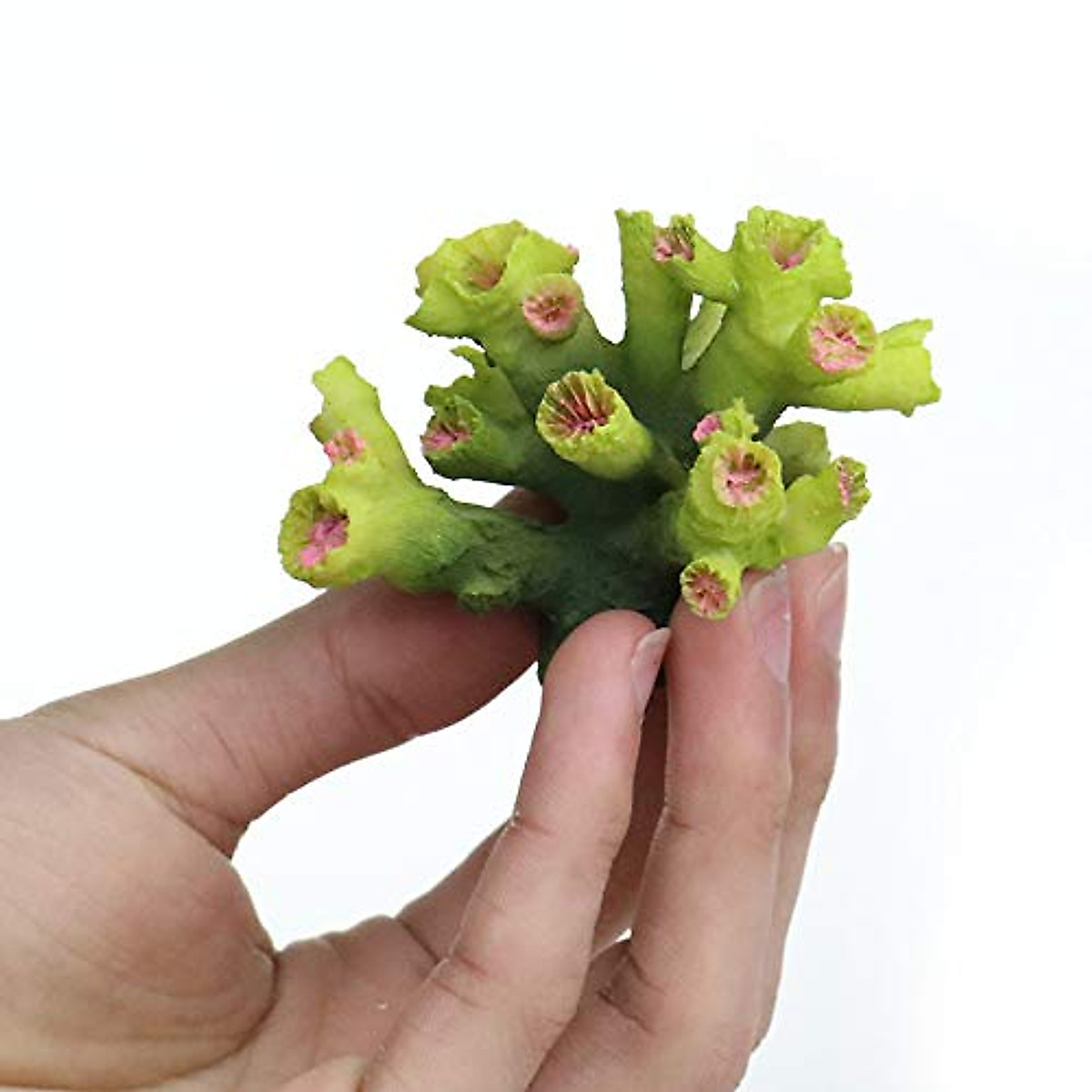 Danmu 1pc of Polyresin Coral Ornaments, Aquarium Coral Decor 2 7/10" x 2 7/10" x 1 9/10" for Fish Tank Aquarium Decoration