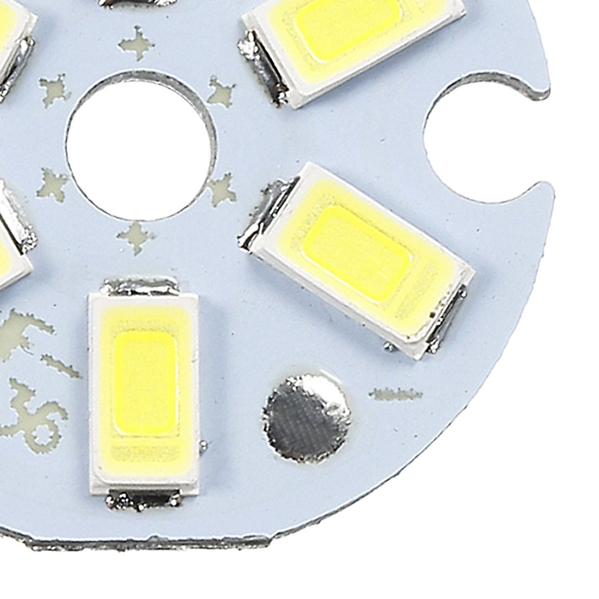 uxcell LED Chip Bulb 300mA 3W 6 LEDs 5730 Surface Mounted Devices Module Aluminum Board Pure White Super Bright 22mm Dia 5pcs for Floodlight