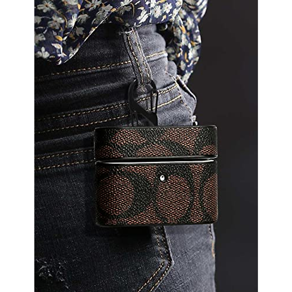 Designer Luxury Leather Elegant Fully Protective Case with Keychain and Strap for Airpods Pro 1st and 2nd Generation - Gifts for Christmas