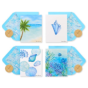 Papyrus Blank Cards with Envelopes - Designed by Bella Pilar, Into the Blue (20-Count)