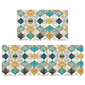 Sofort Kitchen Rugs Set, Cushioned Anti-Fatigue Kitchen Mats for Floor, Comfort Kitchen Rugs and Mats, Non-Slip Waterproof Standing Mat for Kitchen, Laundry, Sink, Office