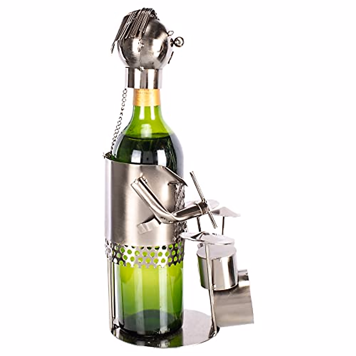Broadway Gift Drummer Metal Instrument Wine Bottle Decoration
