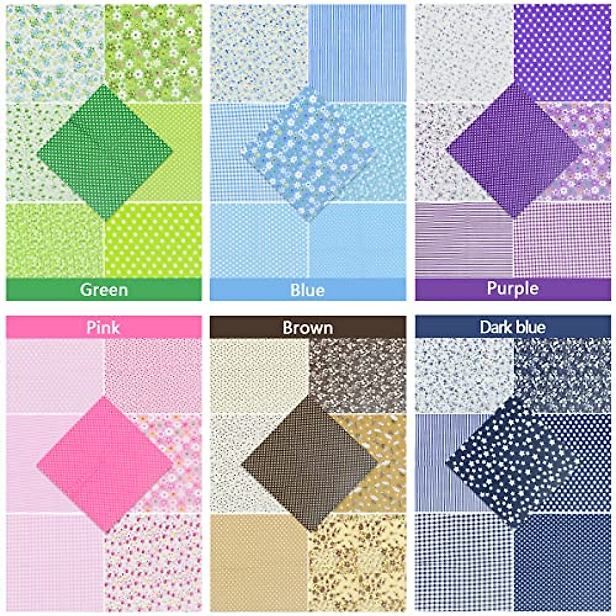 42 Pcs 9.8 x 9.8 Inches Cotton Fabric Sewing Patchwork Squares Quilting Bundles Different Pattern Cloths for Sewing DIY Art Work Supplies Scrapbooking Quilting by Renashed