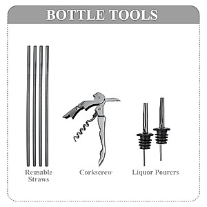 VG Cocktail Shaker Set with Acrylic Stand | 15 Pieces Mixology Bartender Kit | Bar Tools Set with All Bar Accessories for Dink Mixing, Beginers Home Bartending