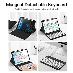 GUDOU iPad 10th Generation Case with Keyboard 10.9 Inch 2022,Smart iPad Case with Soft TPU Back [Support Auto Wake/Sleep&Pencil Holde] Keyboard Case for Latest iPad 10th Gen 10.9 inch 2022(Black)