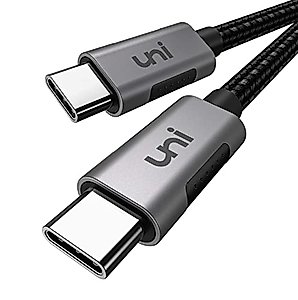 USB C to USB C Cable 15ft, uni Long USB Type C 100W Fast Charging Nylon Braided Cable (5A 20V) Compatible with iPad Pro 2019/2018, MacBook Pro 2020/2019/2018, Dell XPS 13/15, Surface Book 2 and More