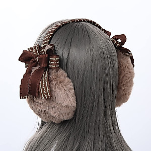 BPURB Cute Plush Warm Earmuffs Kawaii Girls Women's Lolita Warmer Muff Ear Cover Lovely Fold Headband Accessories