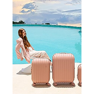 artrips Travle Luggage 28 inch,Large Suitcase with 8 Spinner Wheels,PC Lightweight Hardside Luggage,Travel Suitcase with Bread Design,TSA Lock,Brown,Large luggage hardshell 28-Inch,98L