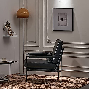 Black Office Guest Chair Reception Chair for Office Reception Lobby PU Leather Waiting Room Chair Reception Chair with Pillow, Leather Office Desk Guest Chair for Lobby Conference Room, 68 x81 x 88cm