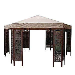 Garden Winds Wood Heaxgon Gazebo Replacement Canopy Top Cover - RipLock 350