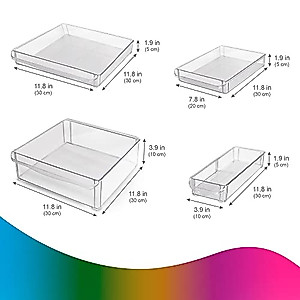 Trendy Loft, Multi-purpose Organizer, Set of 4 Stackable Pieces of Different Sizes