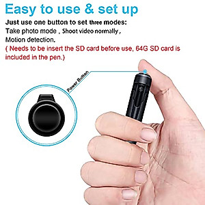 XISRU 64GB Spy Camera Hidden Camera Pen Full HD 1080P Mini Spy Pen Camera,Nanny Cam Hidden Camera, Small Hidden Camera with Motion Detection,Small Spy Camera,Secret Camera [2023 Version]