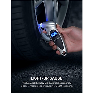 AstroAI 3 Pack Digital Tire Pressure Gauge 150 PSI 4 Settings for Car Truck Bicycle with Backlit LCD and Non-Slip Grip, Silver