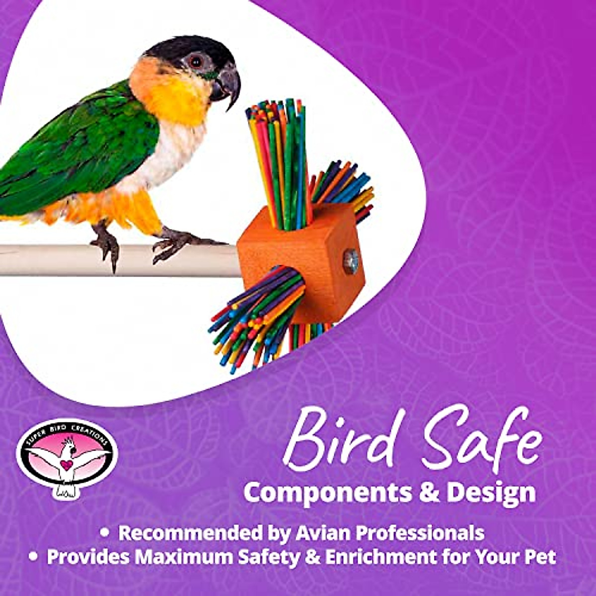 Super Bird Creations SB509 Spin-a-roo Bird Perch Toy, Small/Medium Bird Size, 8.5" x 6.5" x 6.5"