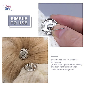 Furryvalley Faux Fur Pompom 6pcs DIY Crafts Fluffy Balls for Hat Shoes Scarves with Snap Fastener Removable Knitting Hat Horse Riding Hat Silk Accessories 6 Inch Extra Large(Khaki)