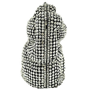 Elegant Evening Bags For Womens Clutches Purse Chain Wallet Handbags Crystal Party Lucky Cat Silver