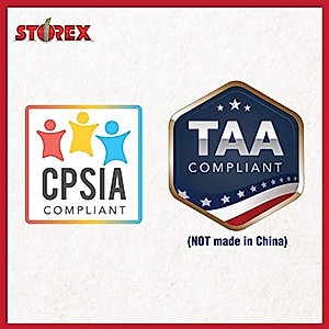 Storex 4 Gallon Storage Bin with Lid – Plastic Classroom Organizer for Books and Supplies, Blue, 6-Pack (61412U06C)