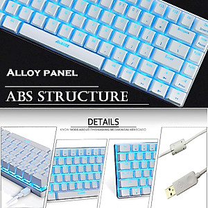 Gaming Keyboard and Mouse,3 in 1 Blue LED Backlit Wired Mechanical Keyboard Black Switch,RGB 6400 DPI Lightweight Gaming Mouse with Honeycomb Shell,Gaming Mouse Pad for PC Gamers(Macaron Green)