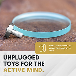 Bruce Charles Designs - Schulte Stainless Steel Metal Spinning Top & Glass Spinning Top Base Starter Set, Mental Focus, Spinning Toy with Glass Top Set, Desk Toys for Office