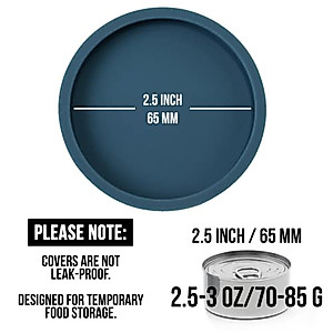 OHMO 3 Pack Small Cat Food Can Lids, Silicone Pet Food Can Lids Covers for 3 oz 2.5 oz Cat Food Cans, Dark Blue