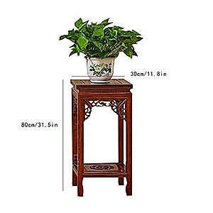 TOMYEUS Display Stand Pedestal Wooden Display Stand Indoor Plant Stand Plant Shelf Flower Pot Holder Flower Pot Display Shelf Patio Rustic Wood Stand Free Standing Bonsai Pedestal (Size : Large)